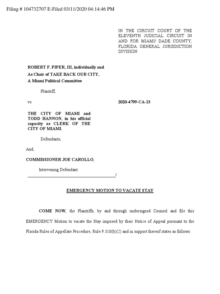 Motion To Vacate | Mandamus | Legal Procedure