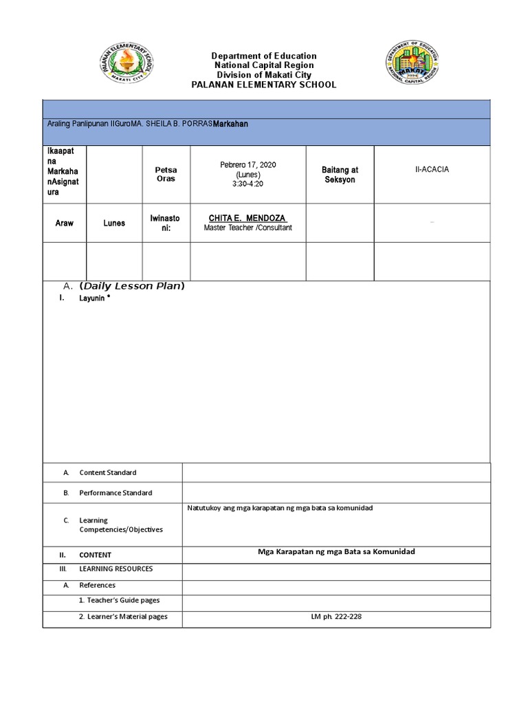 Classroom Observation DLP - AP - KARAPATAN | PDF