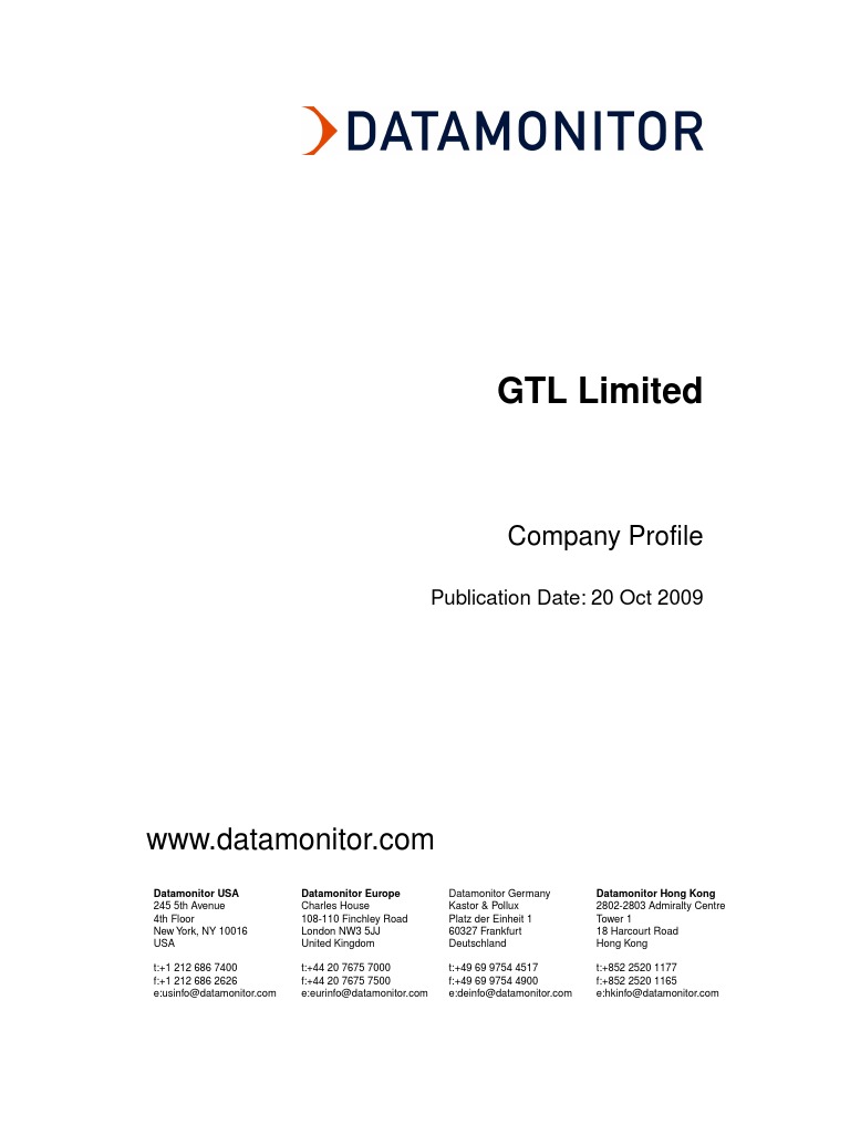 GTL Limited | PDF | Board Of Directors | Ericsson