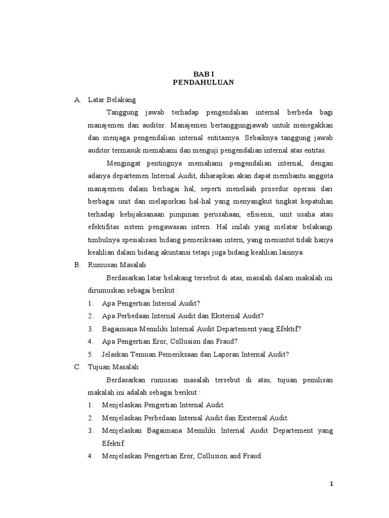 Isi Internal Audit | PDF