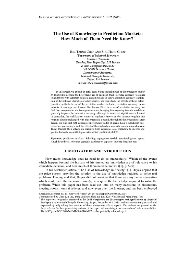 Shu-Heng Chen | PDF | Market (Economics)