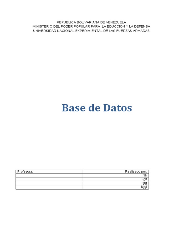Base de Datos Informatica | Descargar gratis PDF | Contabilidad | Microsoft