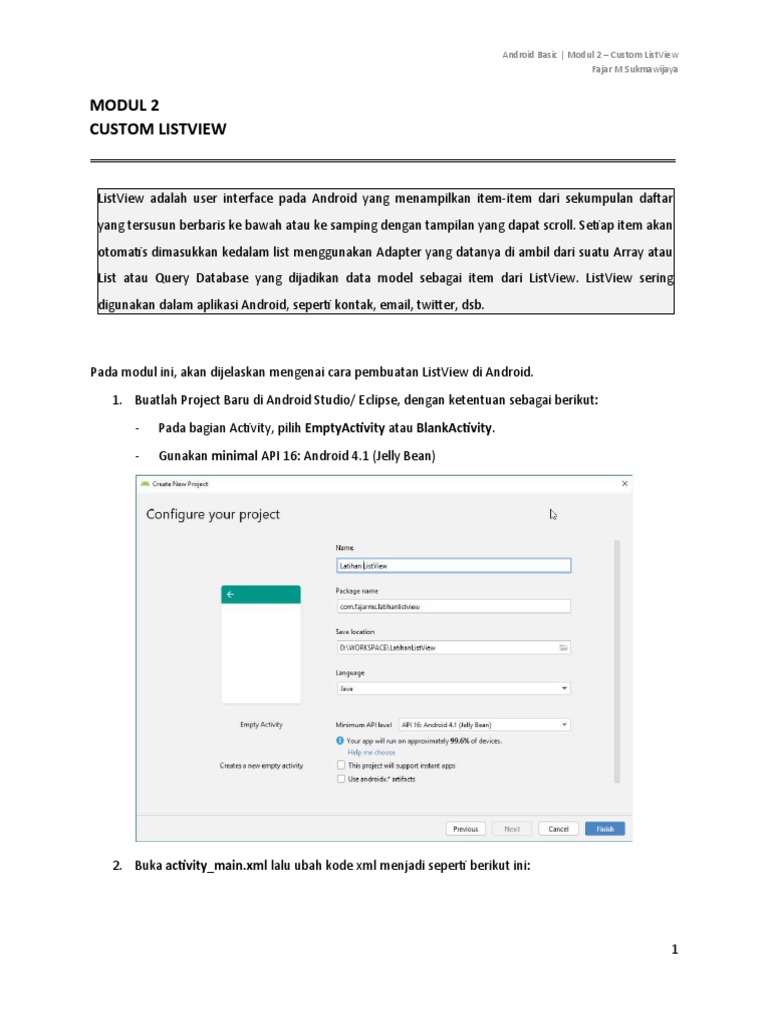 Android Modul 2 - Custom ListView | PDF