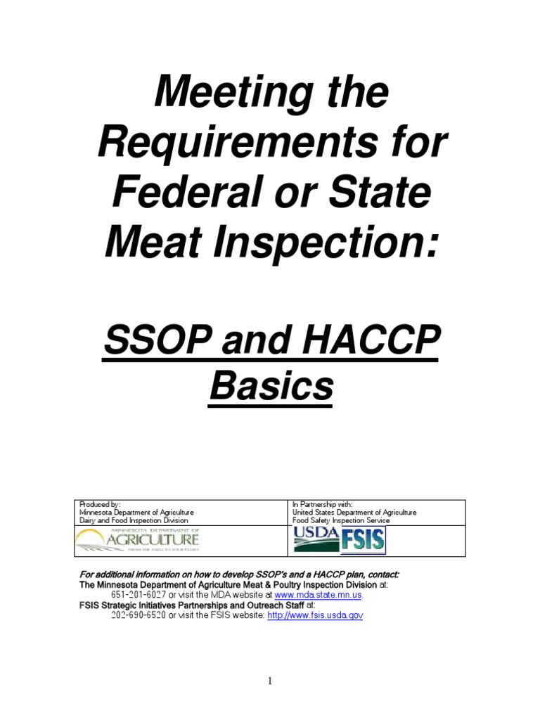 Haccp Amp Ssop Manual PDF | Hazard Analysis And Critical Control Points ...