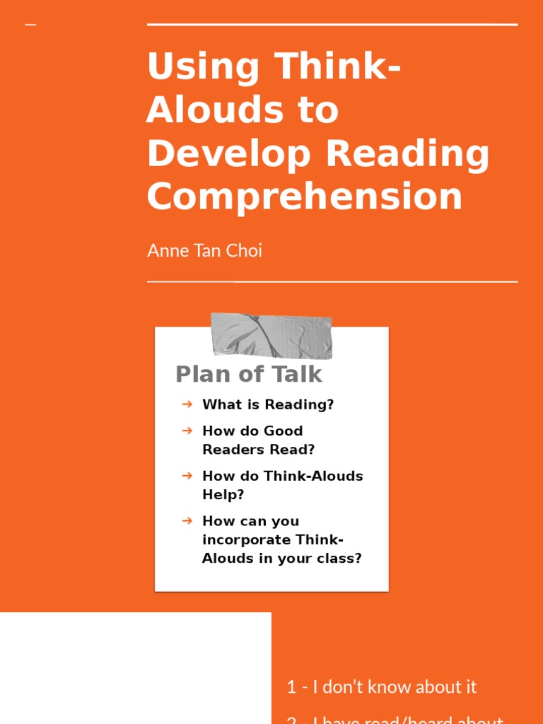 Think Alouds | PDF | Reading Comprehension | Neuropsychological Assessment
