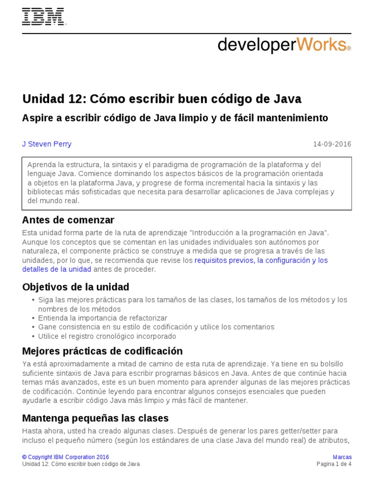 Como Escribir Buen Codigo de Java | PDF | Java (lenguaje de programación) | Programación de ...