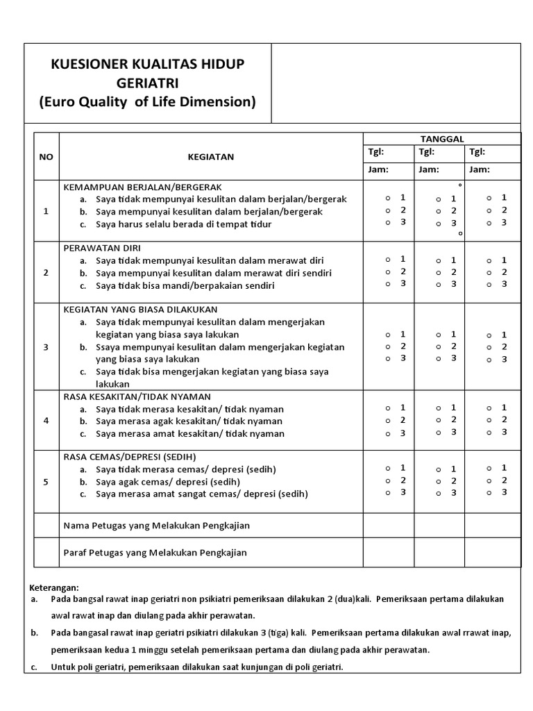 Kuesioner Qol | PDF