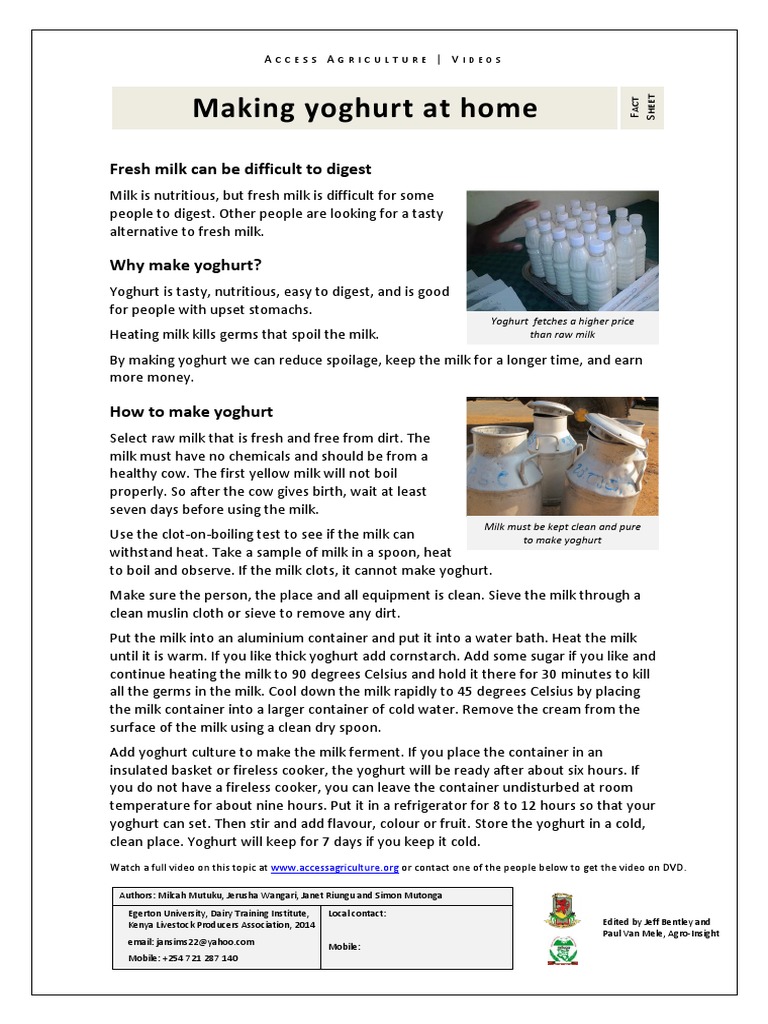 Steps to Make Yoghurt at Home | PDF | Yogurt | Milk