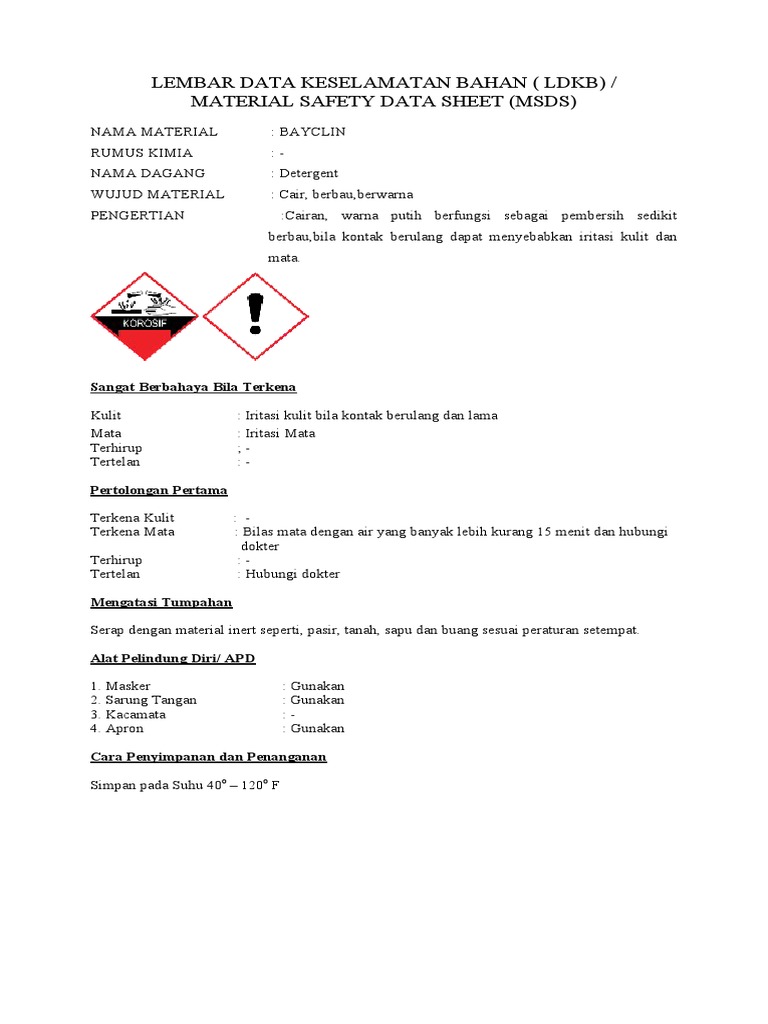 MSDS Bayclin | PDF