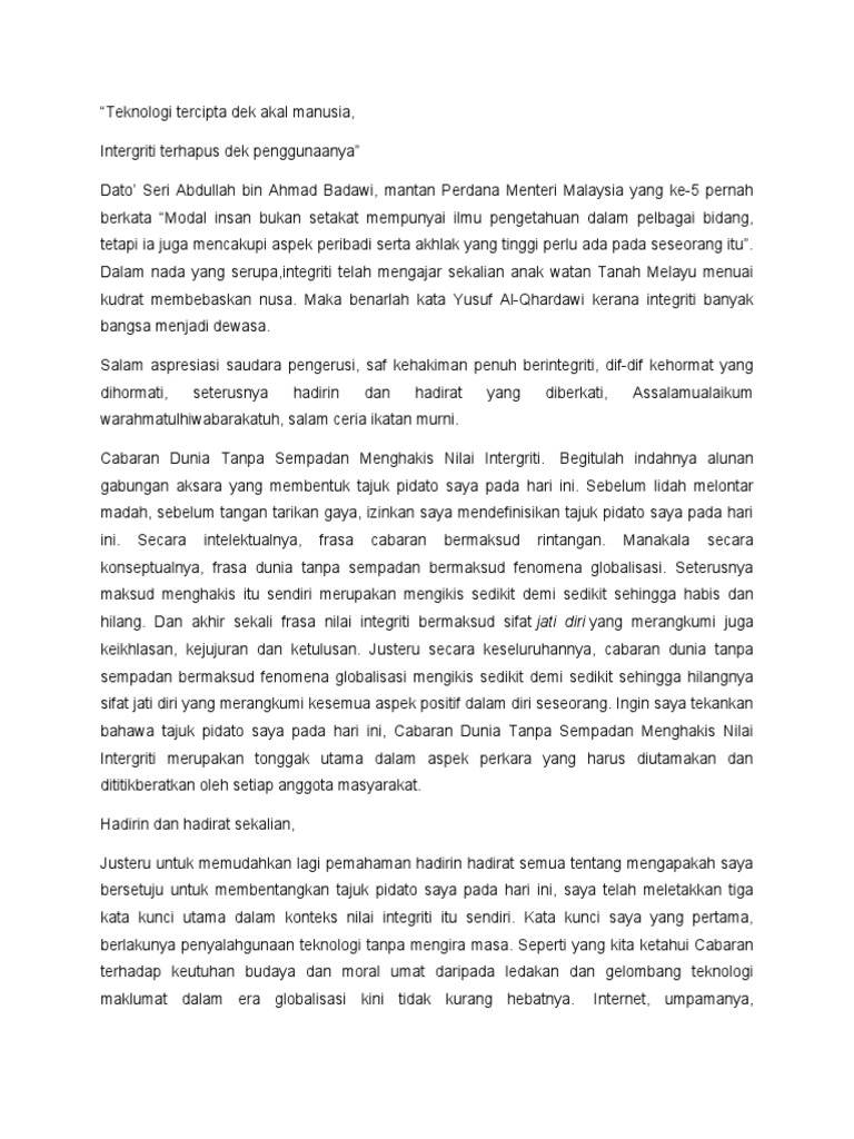 Teks Pidato English | PDF