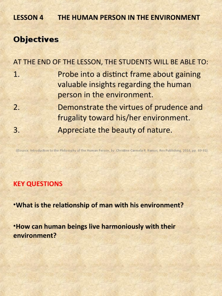 Lesson 4 The Human Person in The Environment | PDF | Ecofeminism | Ecology