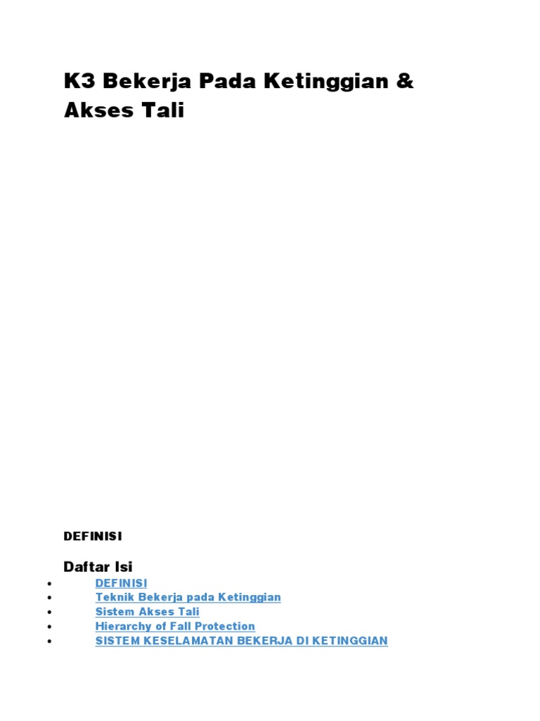 K3 Bekerja Pada Ketinggian | PDF
