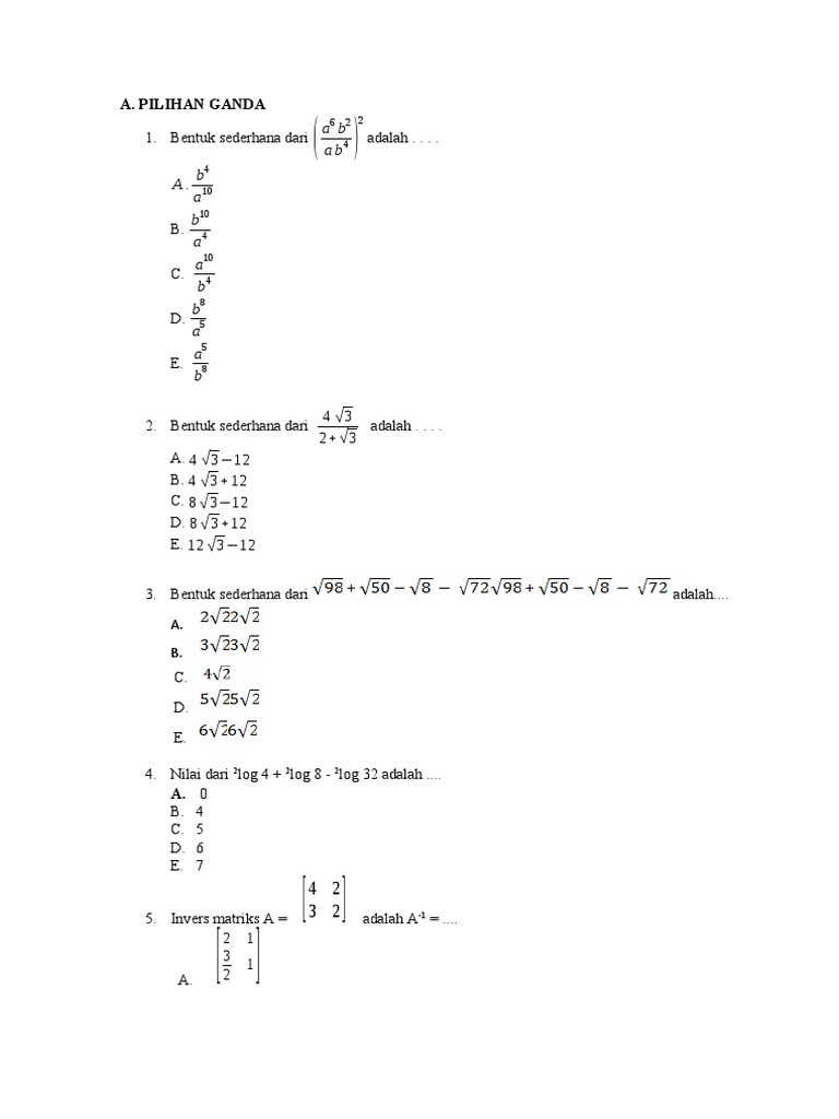 Soal Kisi2 Matematika Kelas Xii | PDF