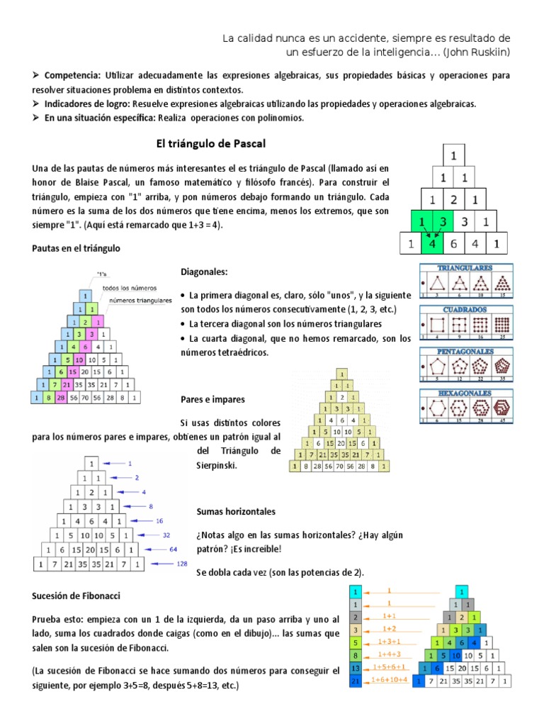 Triangulo de Pascal | PDF | Triángulo | Matemática Elemental