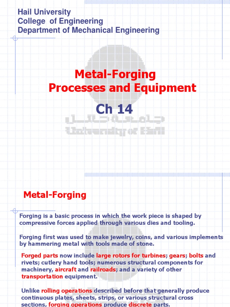 ch14 Metal Forging Pocess | PDF | Forging | Applied And ...