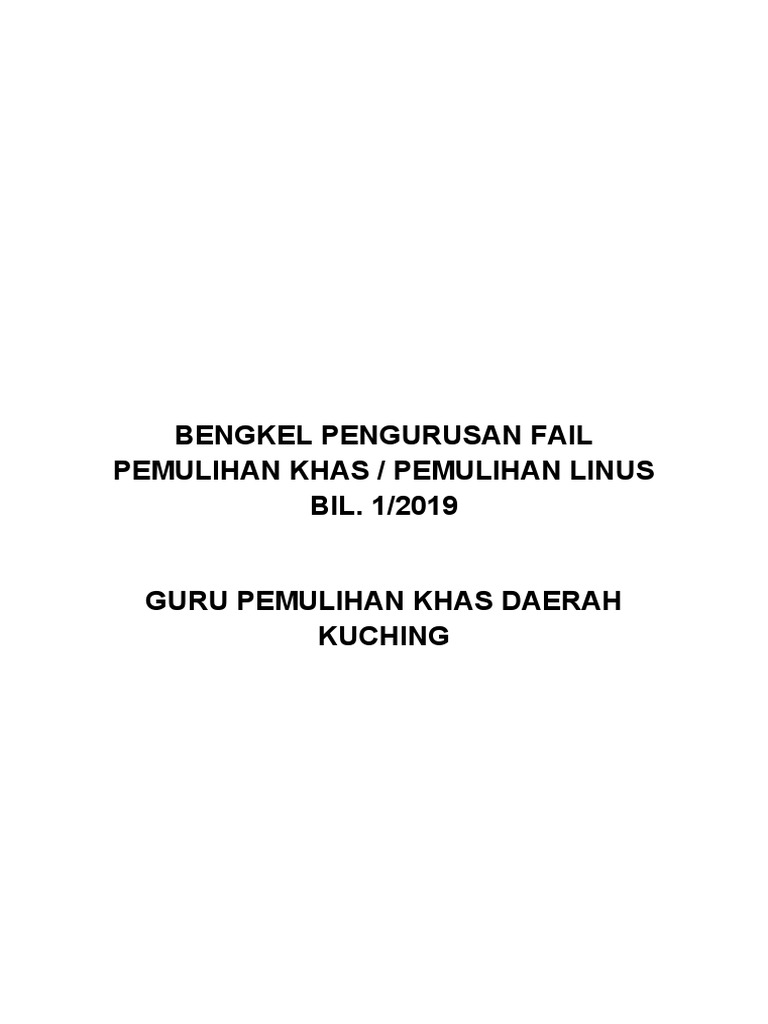 Isi Kandungan Fail Kelas Pemulihan | PDF