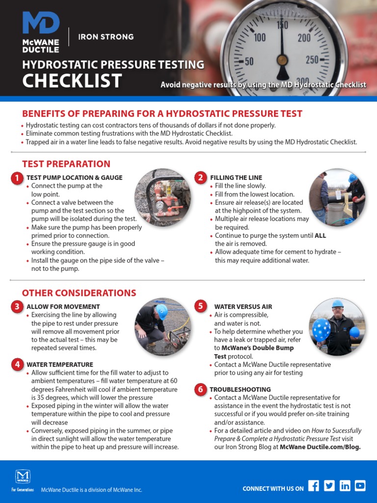 Hydrostatic Test Tip Sheet - 150 | PDF | Pump | Pipe (Fluid Conveyance)