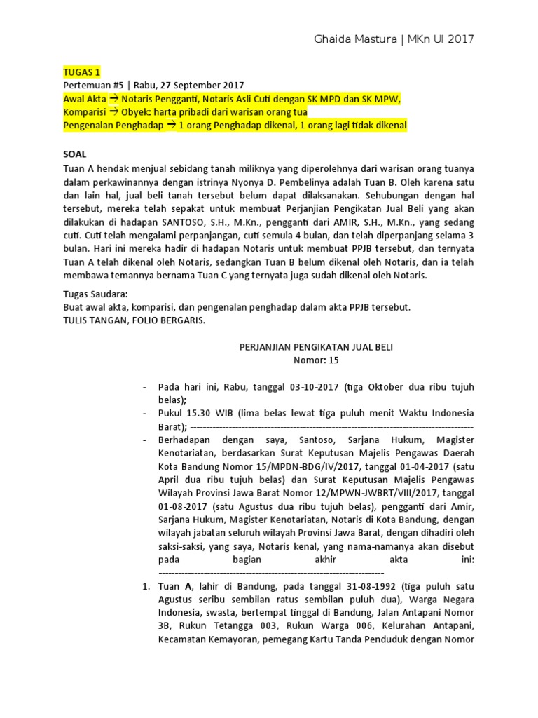 Proses Pembuatan PPJB Notaris | PDF