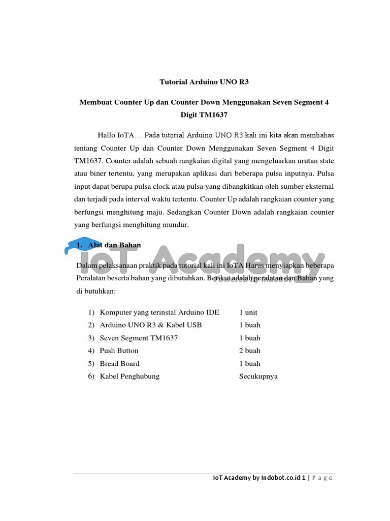 Tutorial Arduino UNO R3 Membuat Counter Up Dan Counter Down Menggunakan Seven Segment 4 Digit ...