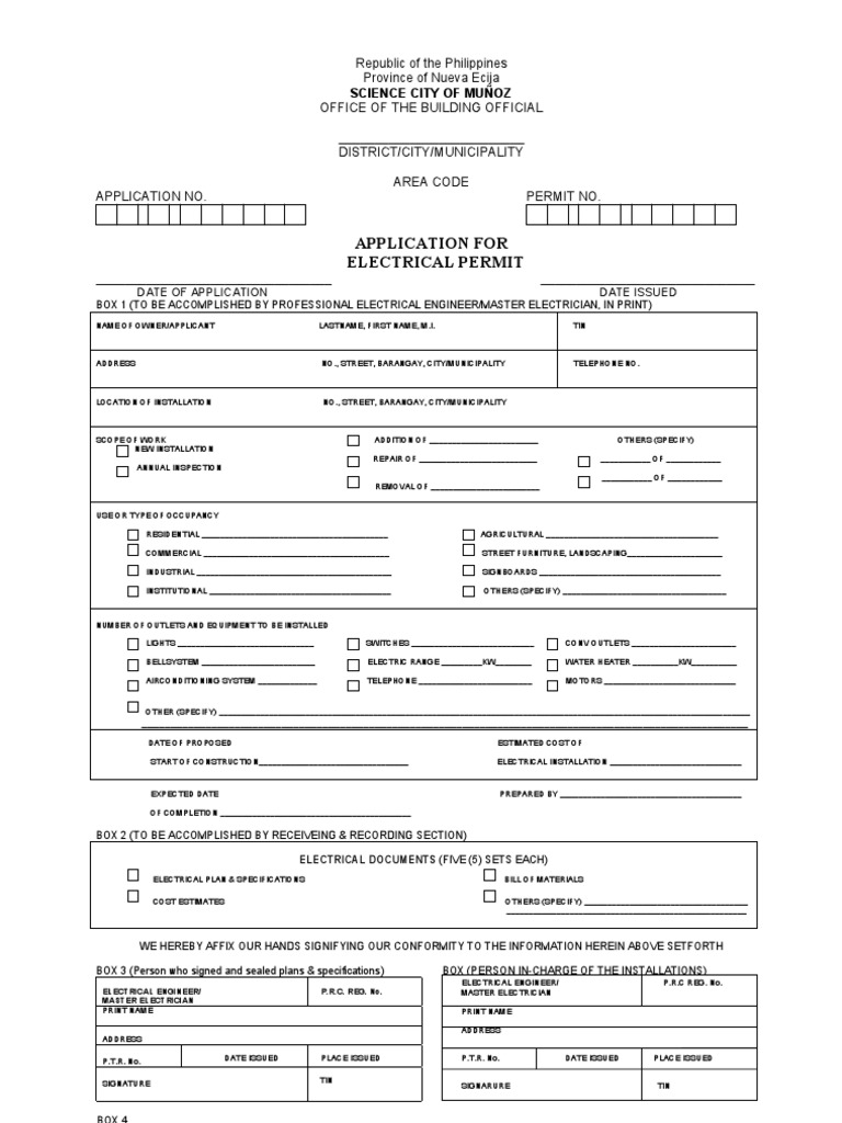 Electrical Permit | Electrician | Specification (Technical Standard)