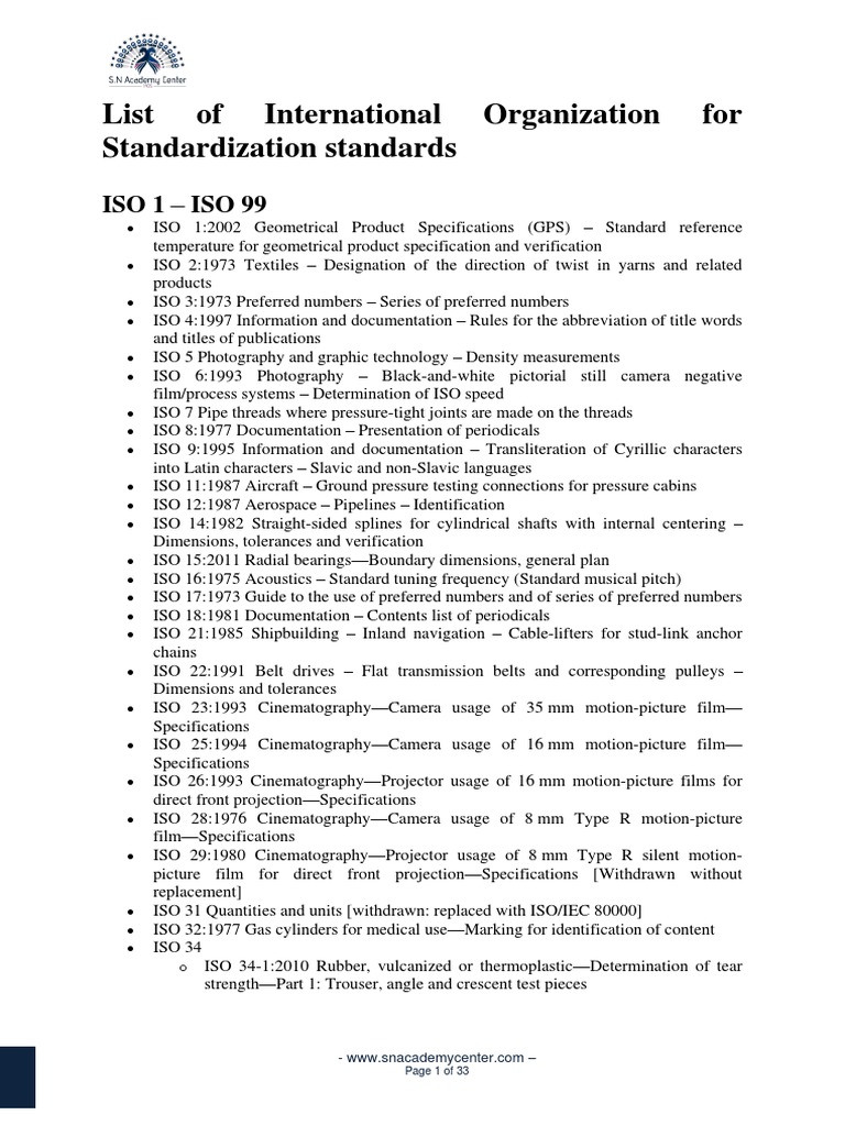 List of Iso Standards Sncenter 1 PDF | PDF | Osi Model | Natural Rubber