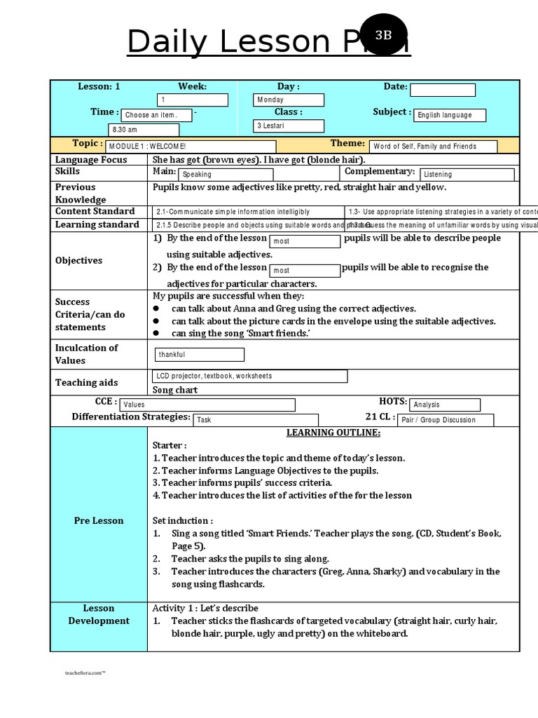 Lesson Plan PRKA | PDF | Lesson Plan | Teaching