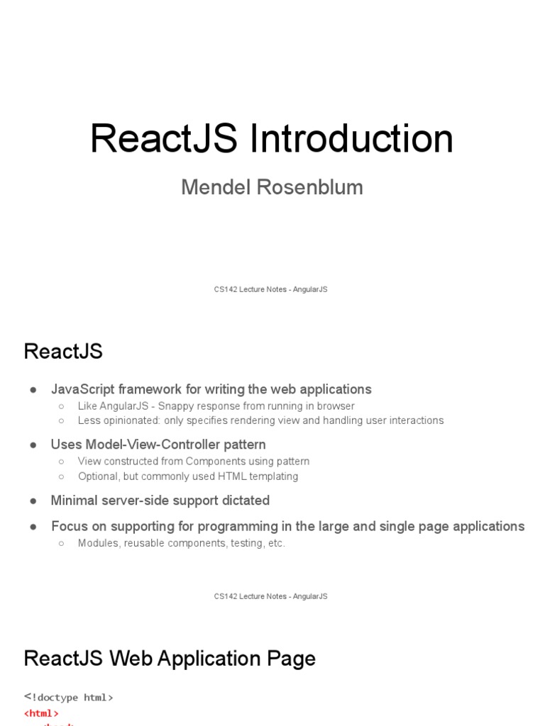 React JS | PDF | Angular Js | Document Object Model
