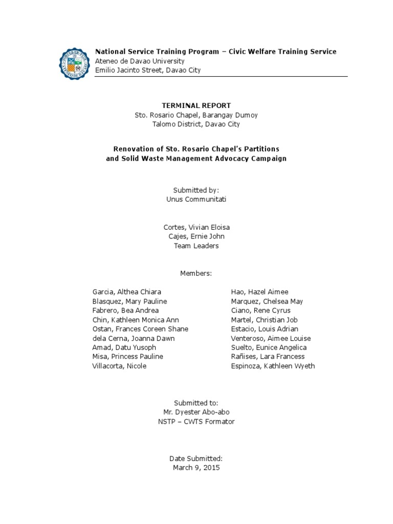 Terminal Report Sample 1 PDF | PDF | Gratitude | Evaluation