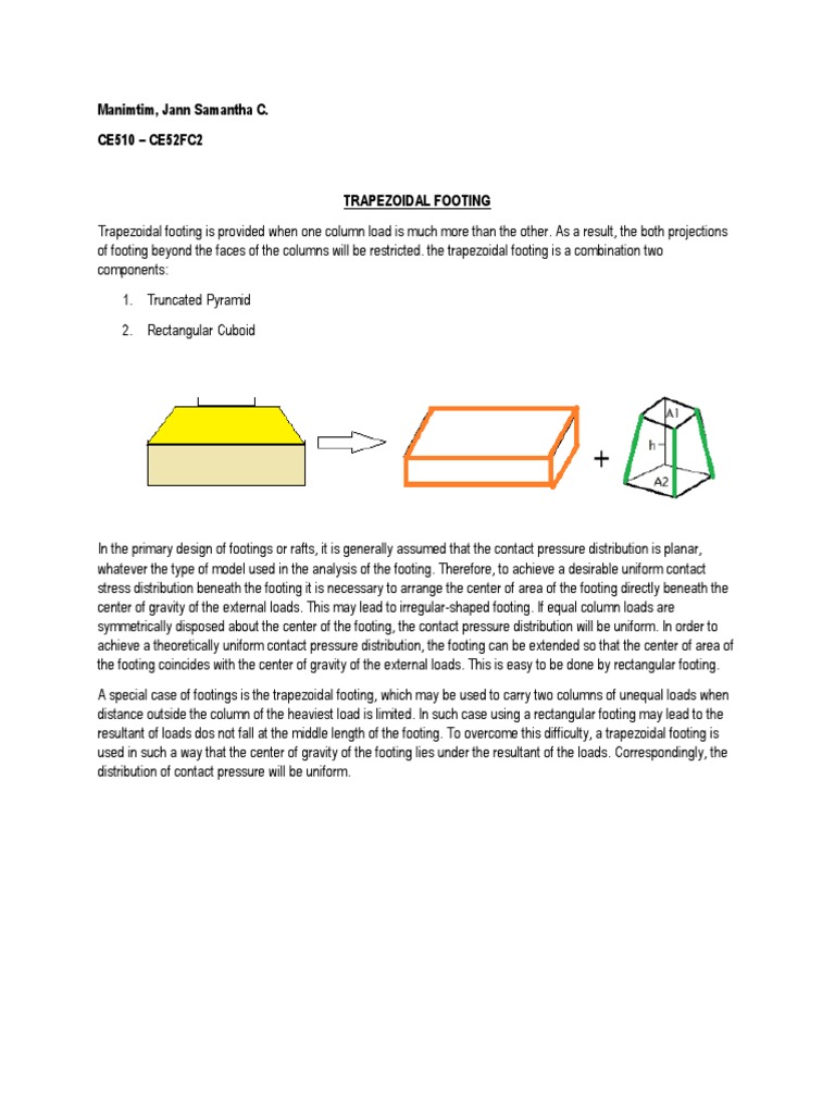Trapezoidal Footing Design Guide | PDF