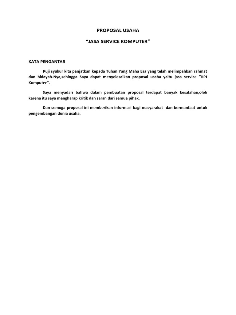 Proposal Usaha | PDF