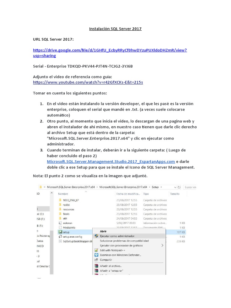 Instalación SQL Server 2017 | PDF