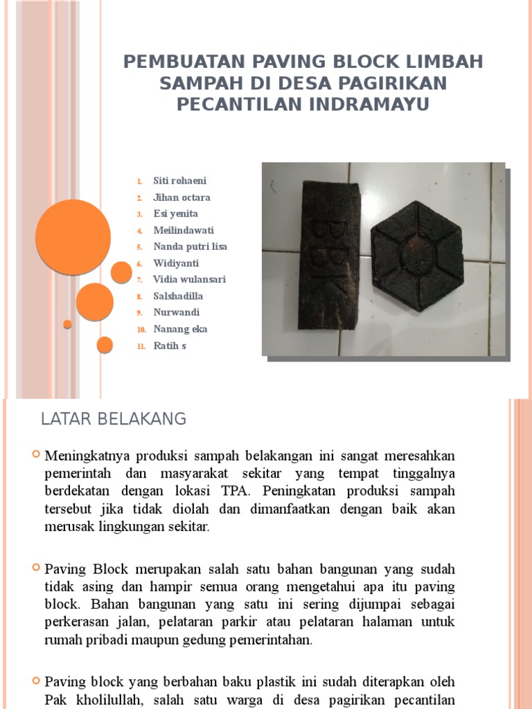 Pembuatan Paving Block Limbah Sampah Di Desa Pagirikan | PDF | Griya & Taman | Sains & Matematika