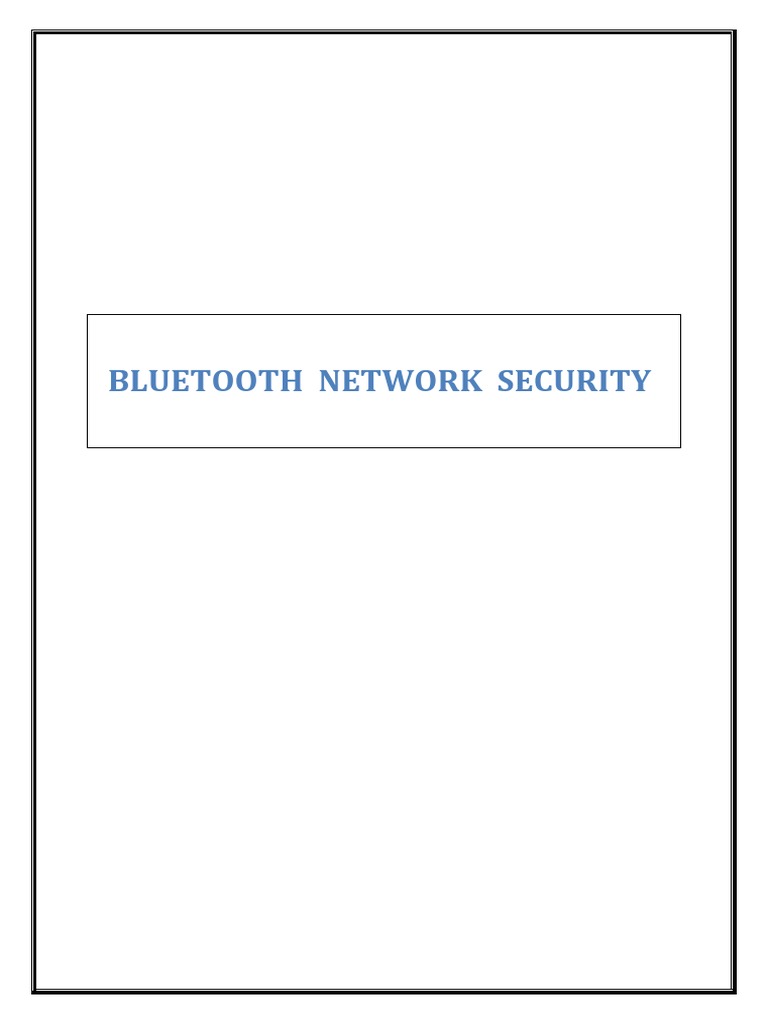 Bluetooth Network Security | PDF | Bluetooth | Wireless