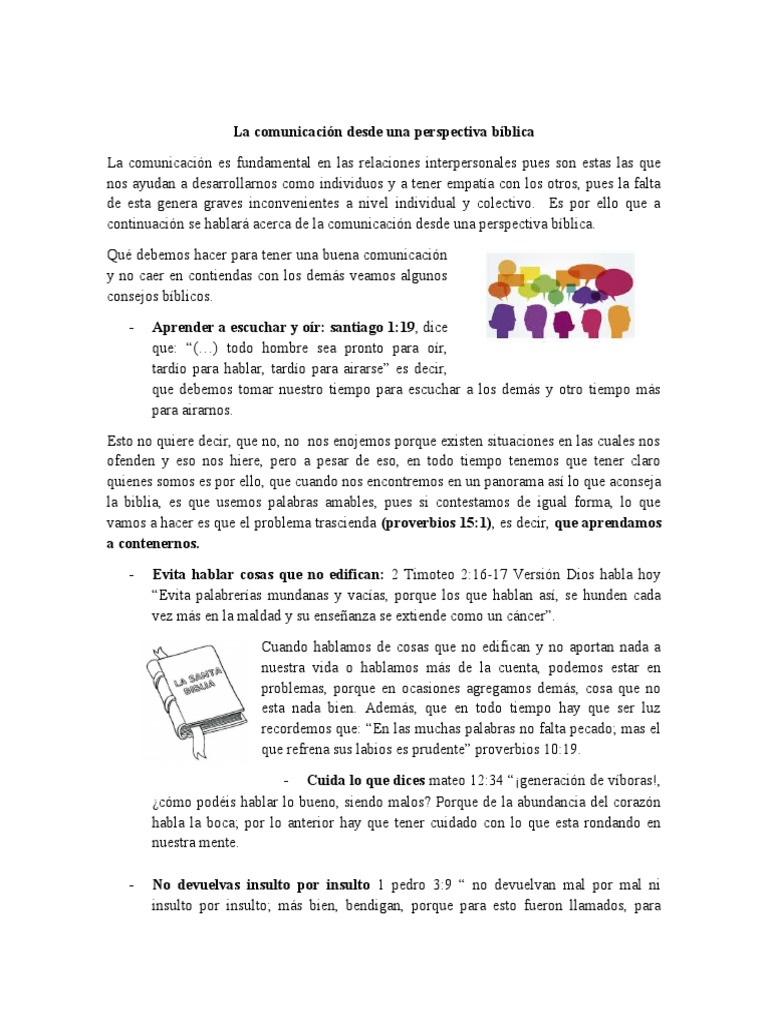 La Comunicación Desde Una Perspectiva Bíblica | PDF | Cristo (título ...
