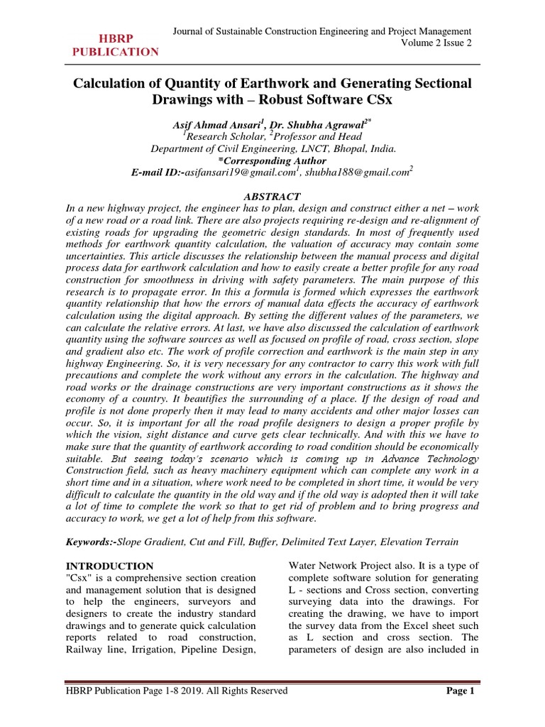 Calculation of Earthwork Quantity | PDF | Area | Road