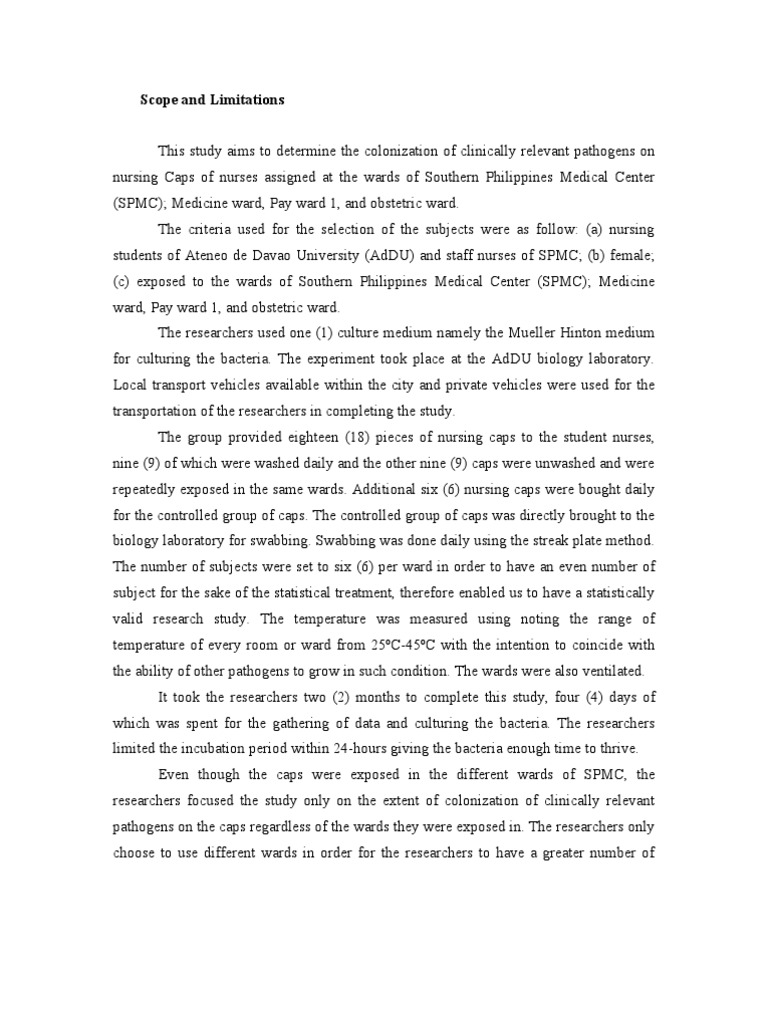 Scope and Limitations