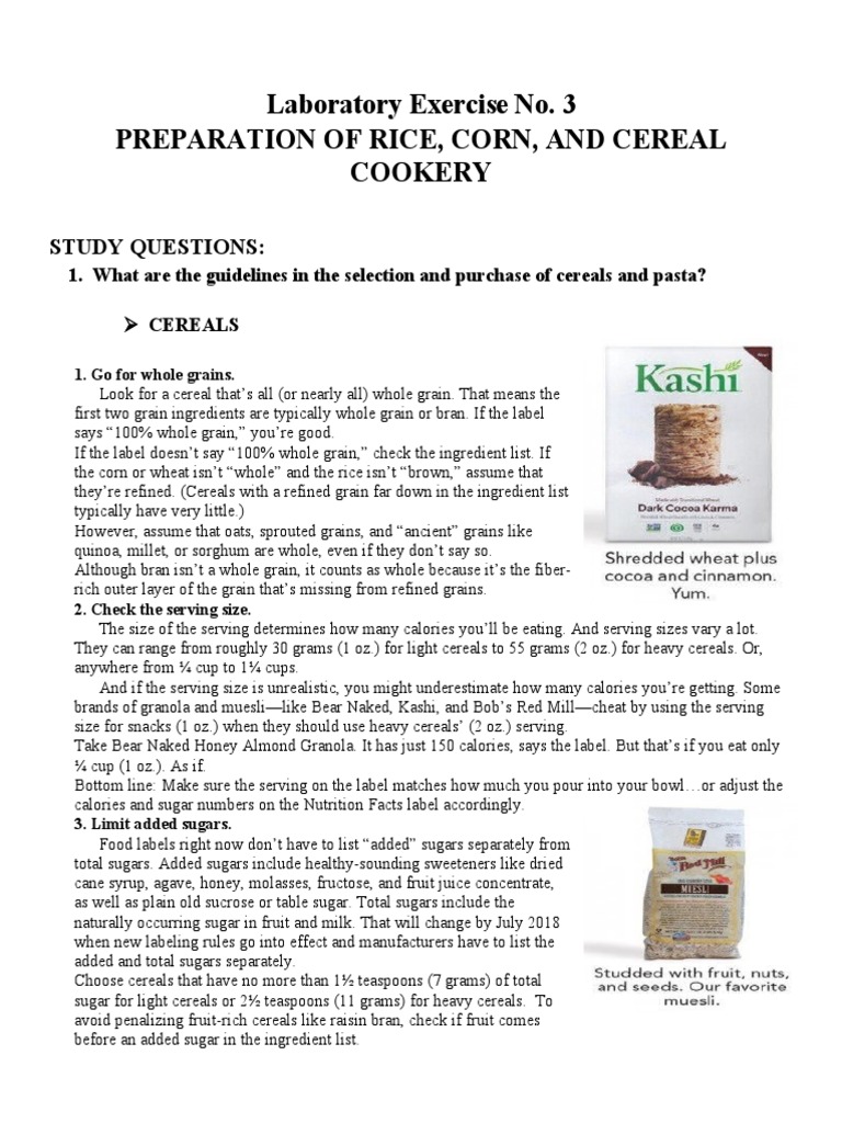 Laboratory Exercise No. 3-10 | PDF | Pasta | Starch
