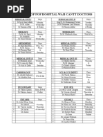 DOW Hospital OPD Schedule & Contacts | PDF | Medicine | Clinical Medicine
