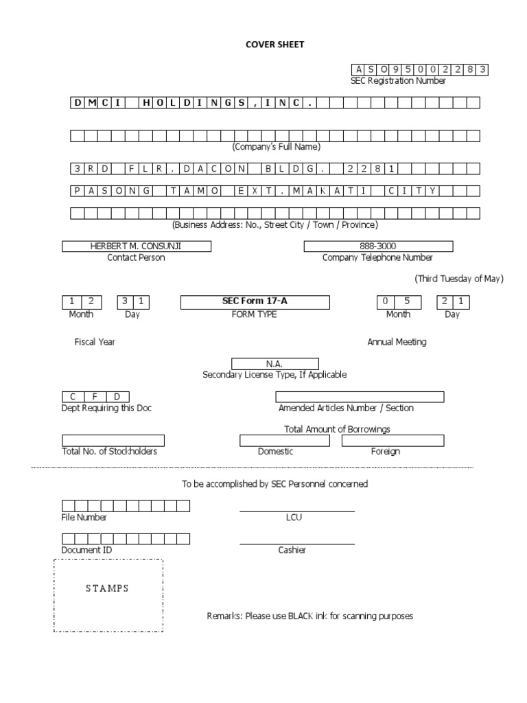 DMCIHI - 028 SEC Form 17-A DEC - April 11 PDF | PDF | Dividend | Stocks