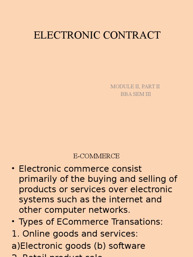 Electronic Contracts | PDF | E Commerce | Electronic Data Interchange