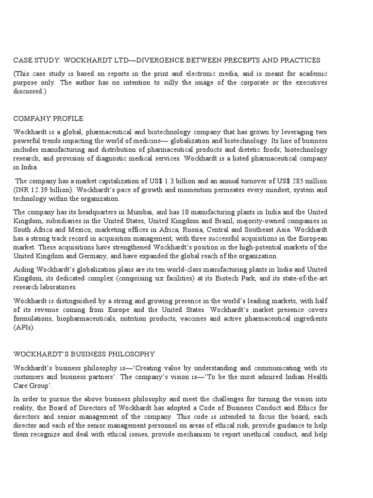 CASE STUDY CHAPTER 3 Business Ethics | PDF | Food And Drug ...