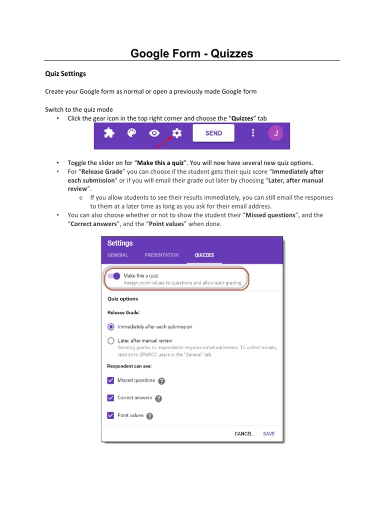 Google Forms - Quiz Option | PDF | Quiz | Multiple Choice