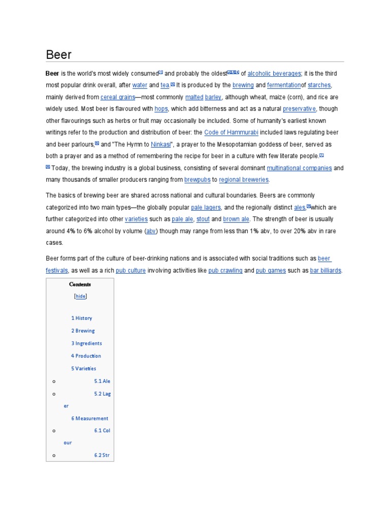 Beer | PDF | Beer | Brewing