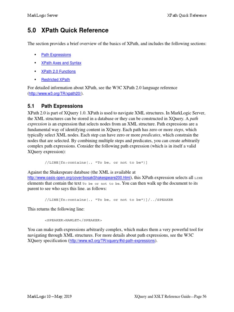 XPath Quick Reference | PDF | X Path | Xslt