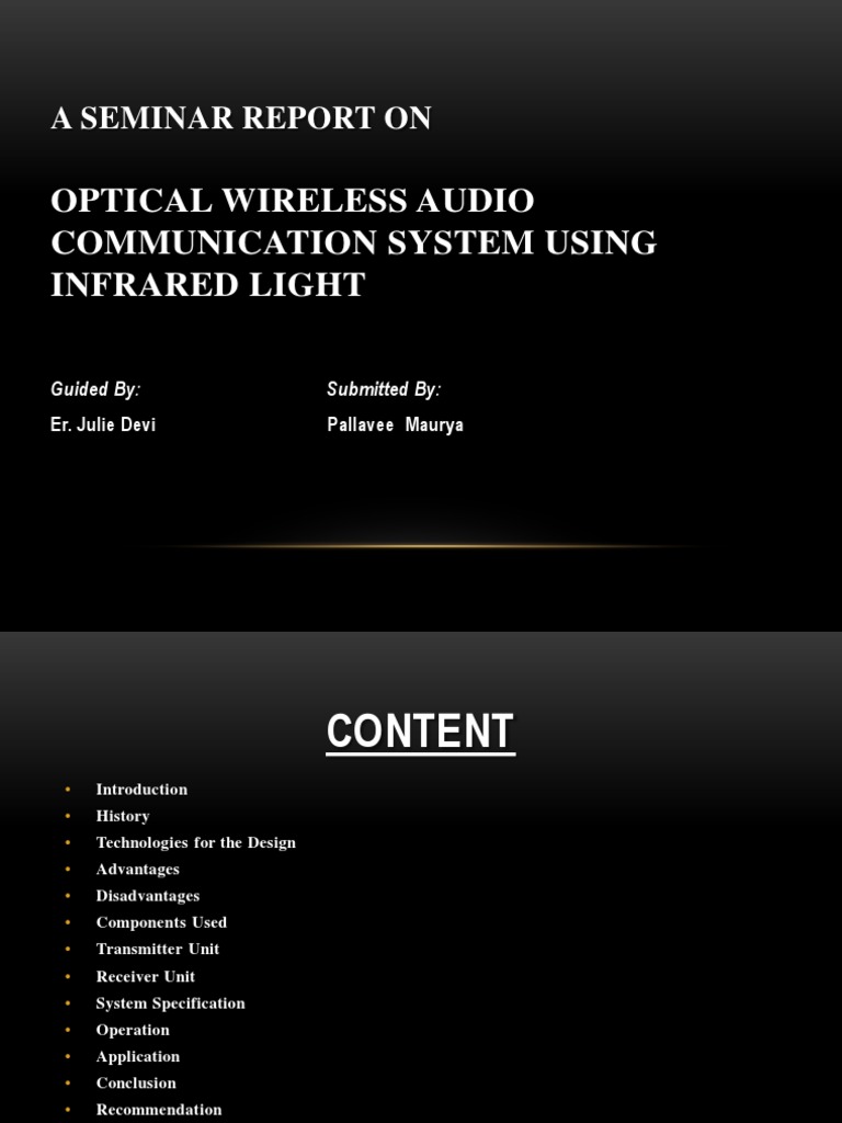 Optical Wireless Audio Communication System Using Infrared Light (BLACK ...