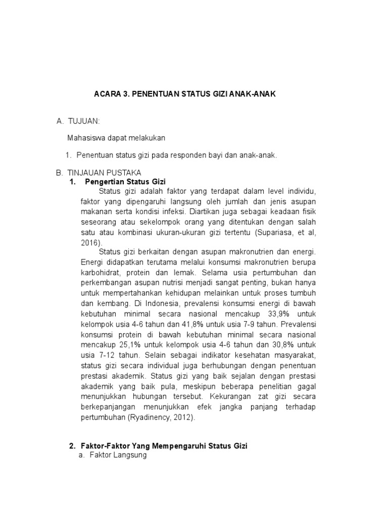 Penentuan Status Gizi Anak Balita | PDF