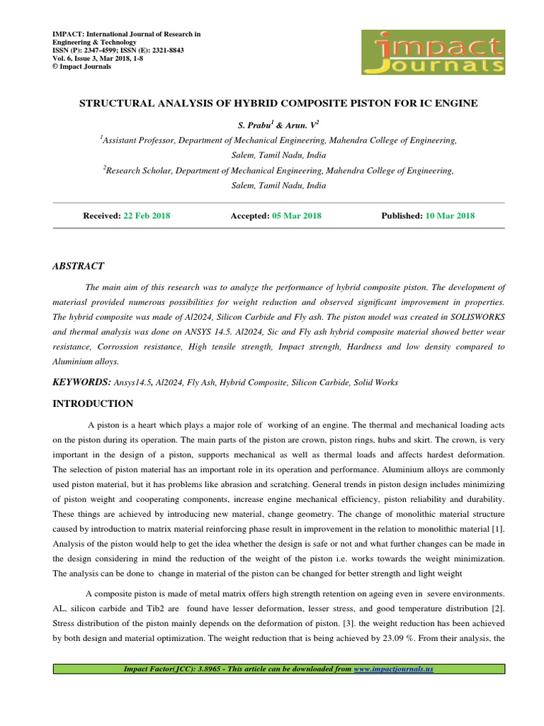 Structural Analysis of Hybrid Composite PDF | PDF | Composite Material ...