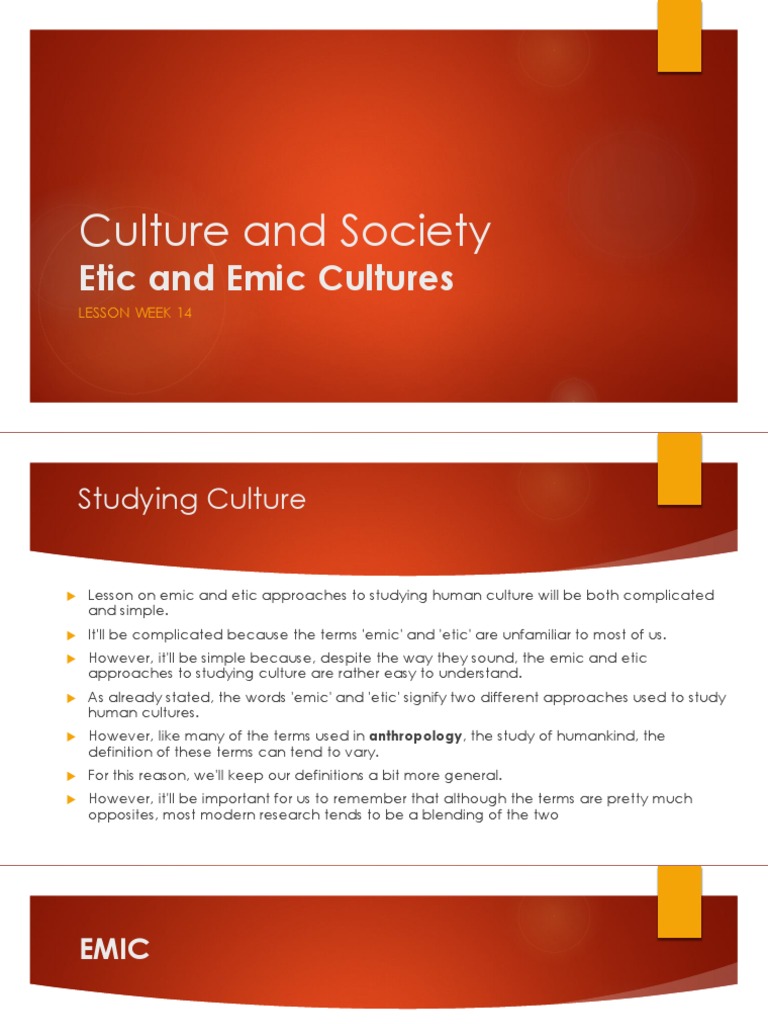 Etic and Emic | PDF | Truth | Behavioural Sciences