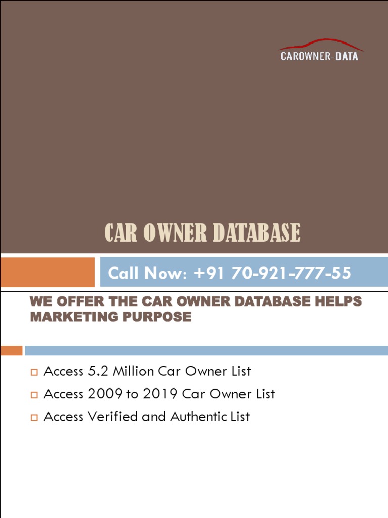 Car Owner Database - Car Data List - Car Data Provider - Car Data ...