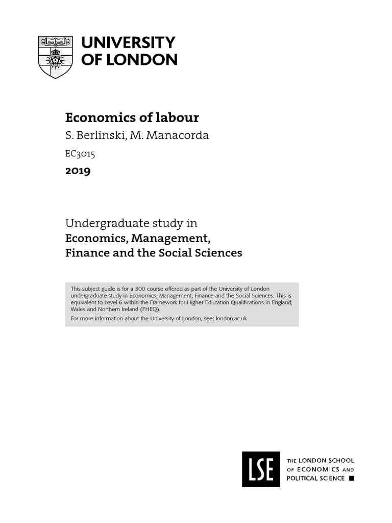 Labour Economics PDF | Download Free PDF | Labour Economics | Unemployment